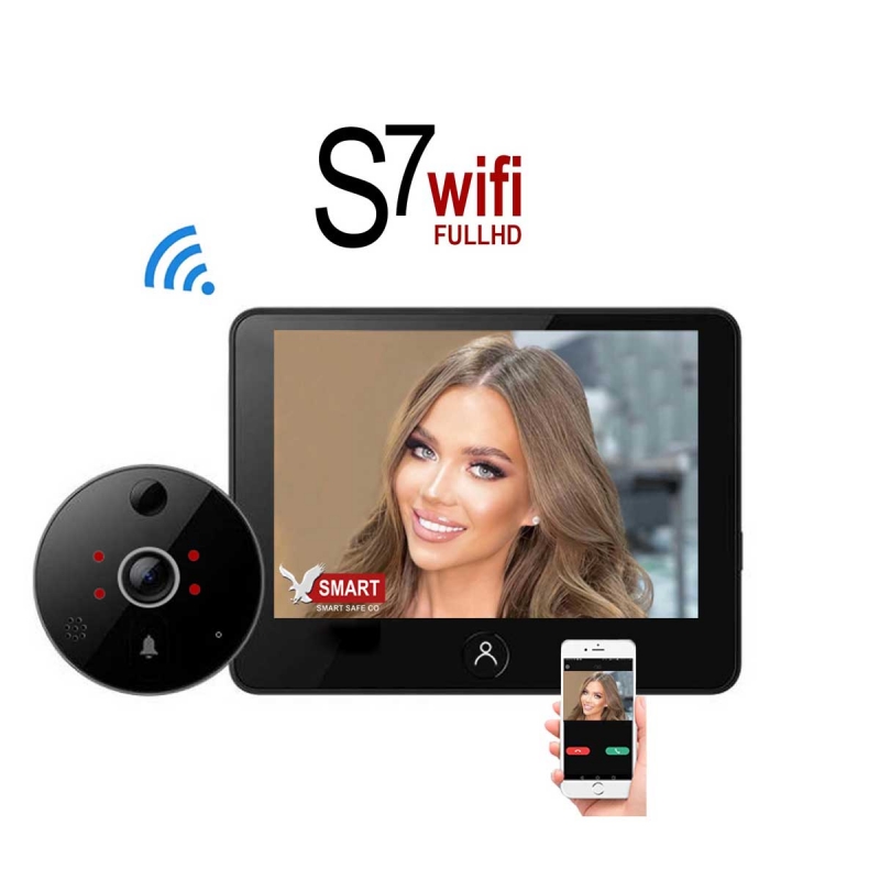 چشمی درب دیجیتال اسمارت s7-wifi قیمت و خرید وای فای دار 4.5 اینچی